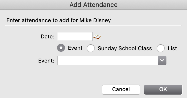 Attendance Tab