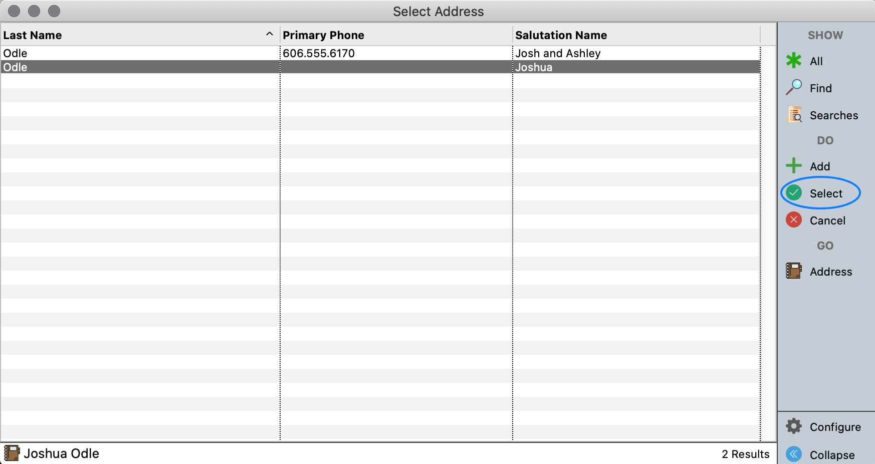 Transfer an individual to a Different Address Record
