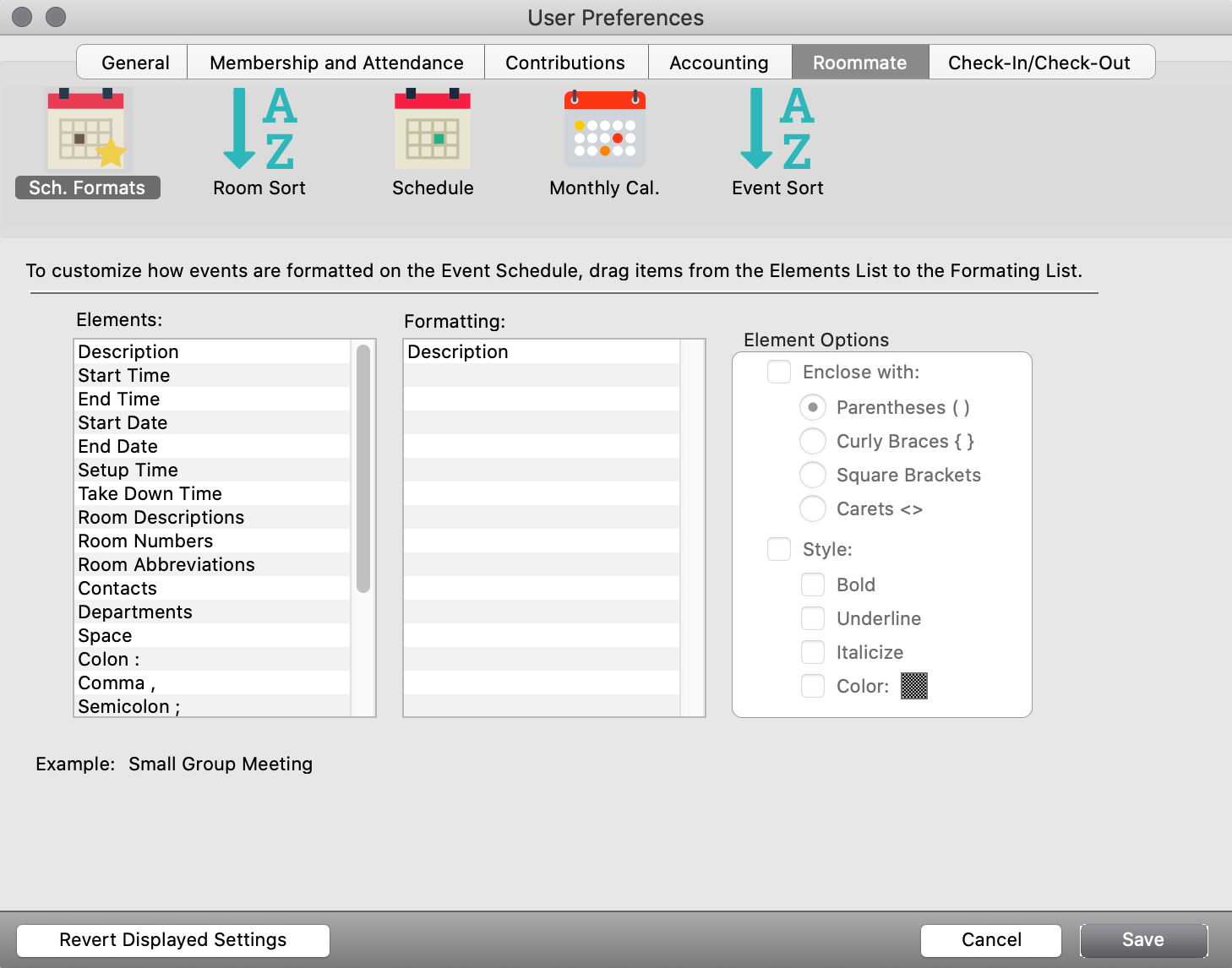 Schedule Preferences