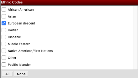 Ethnicity Codes and Occupation