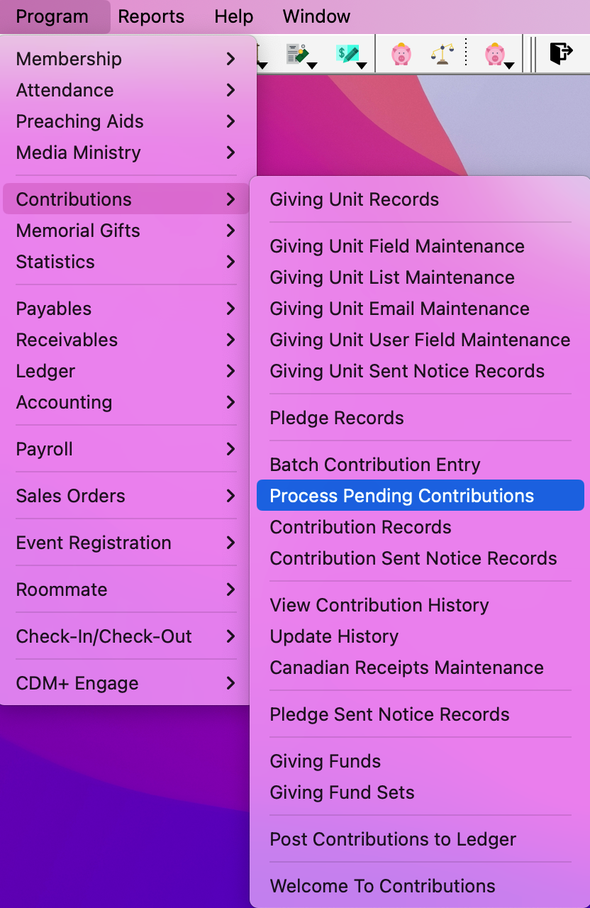 Process Pending Contributions