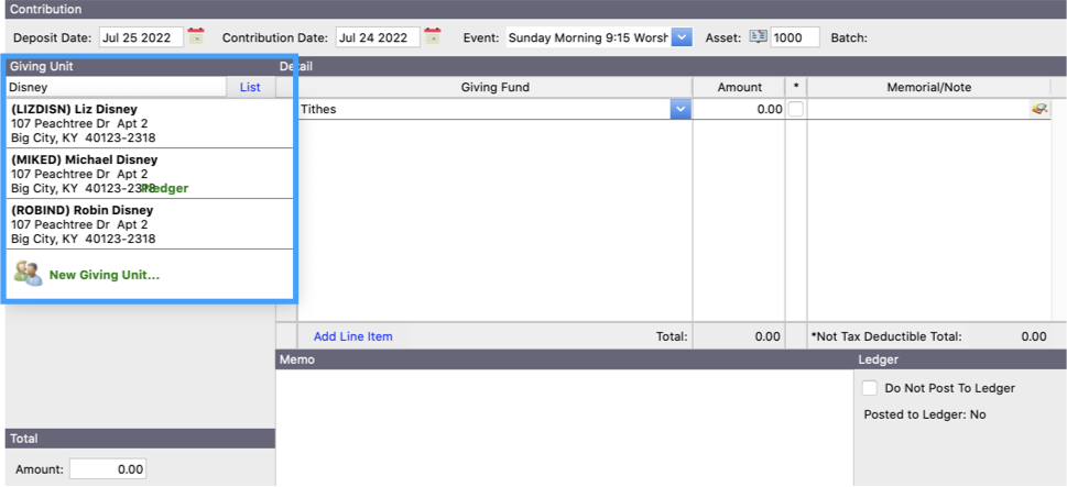 How to Enter Contributions from Contribution Records