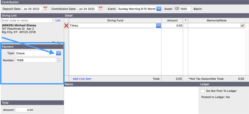How to Enter Contributions from Contribution Records