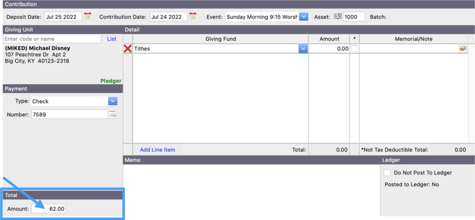 How to Enter Contributions from Contribution Records