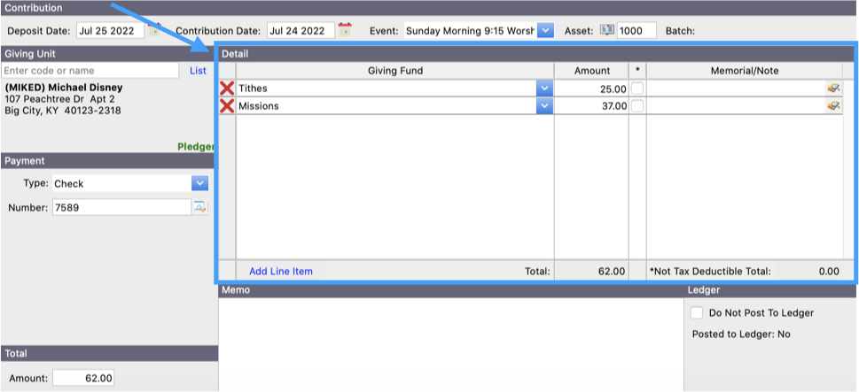 How to Enter Contributions from Contribution Records