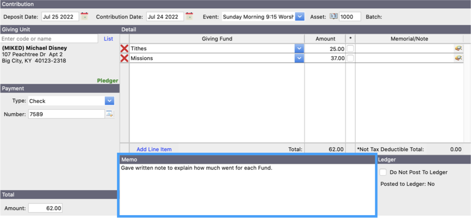 How to Enter Contributions from Contribution Records