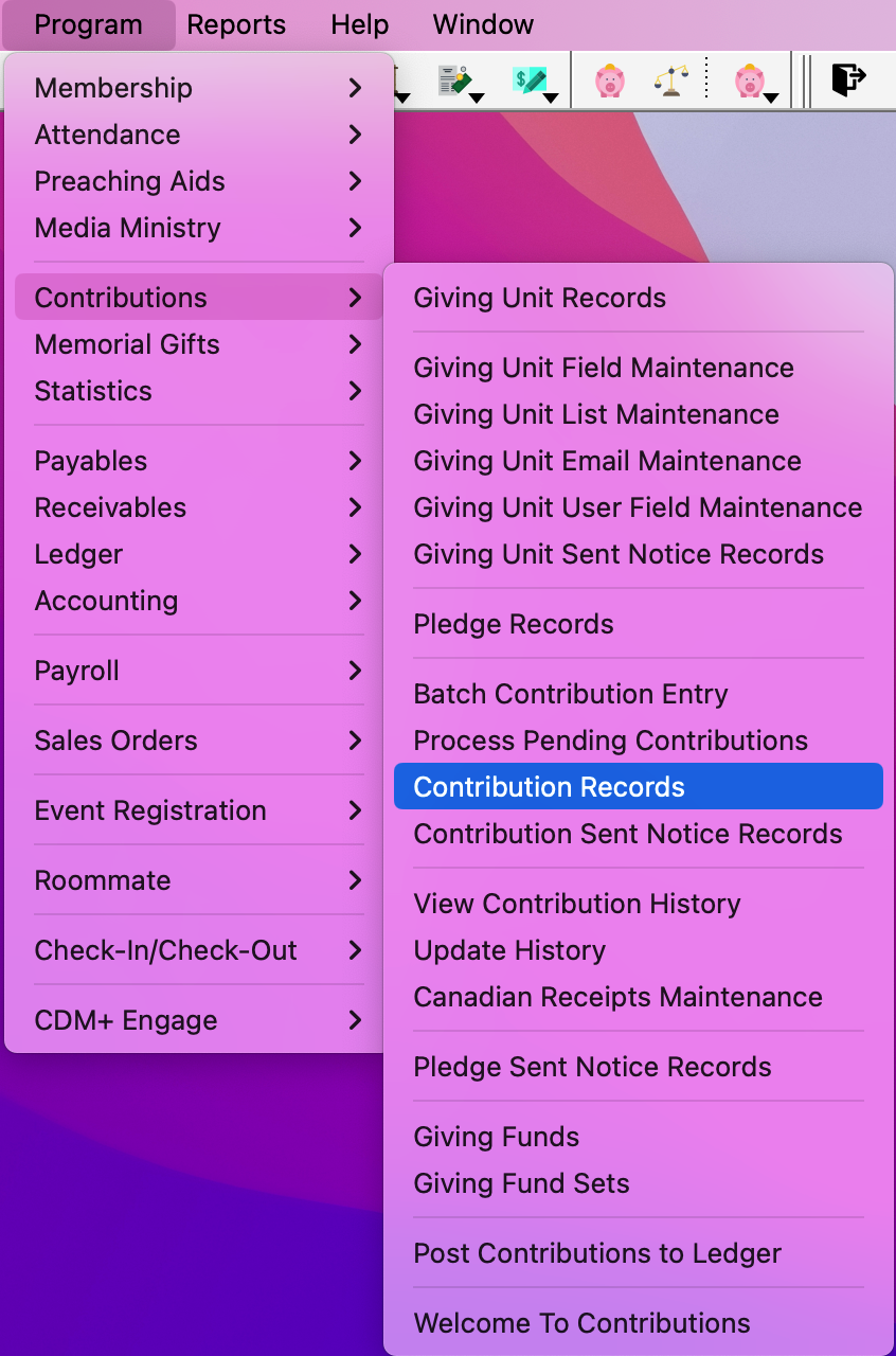 How to Enter Contributions from Contribution Records