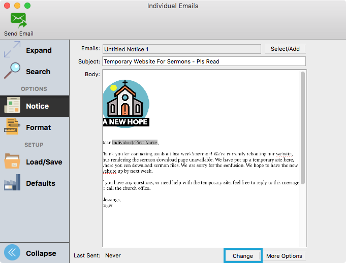 Formatting/Editing Notices