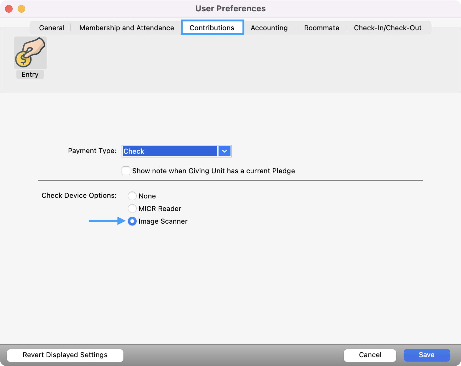 Using a Check Reader or Check Image Scanner