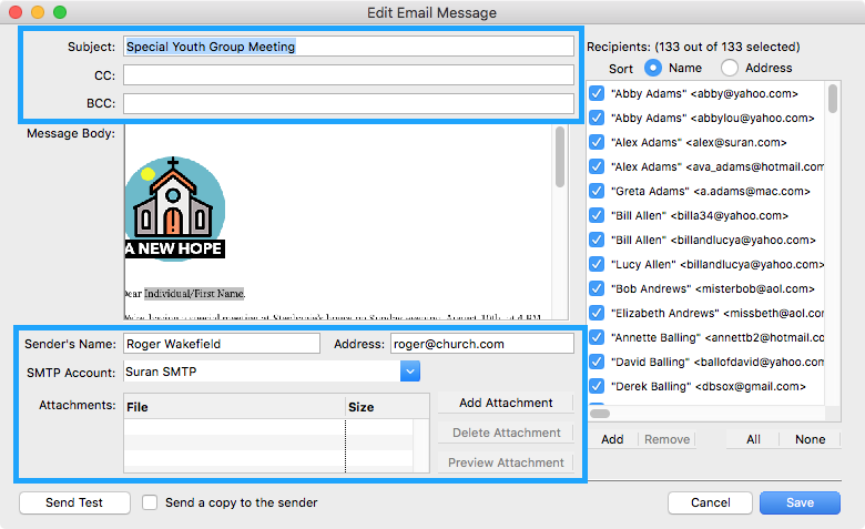 Sending Email Notices