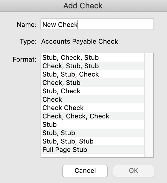 Modifying and Adding Check Formats