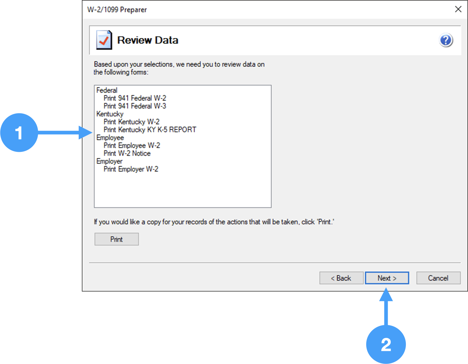 Print Your Own W-2/W-3 Forms (Windows)