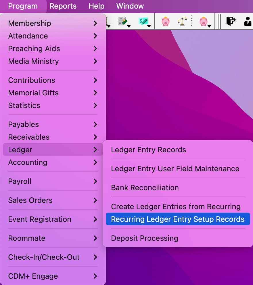 Recurring Ledger Entries