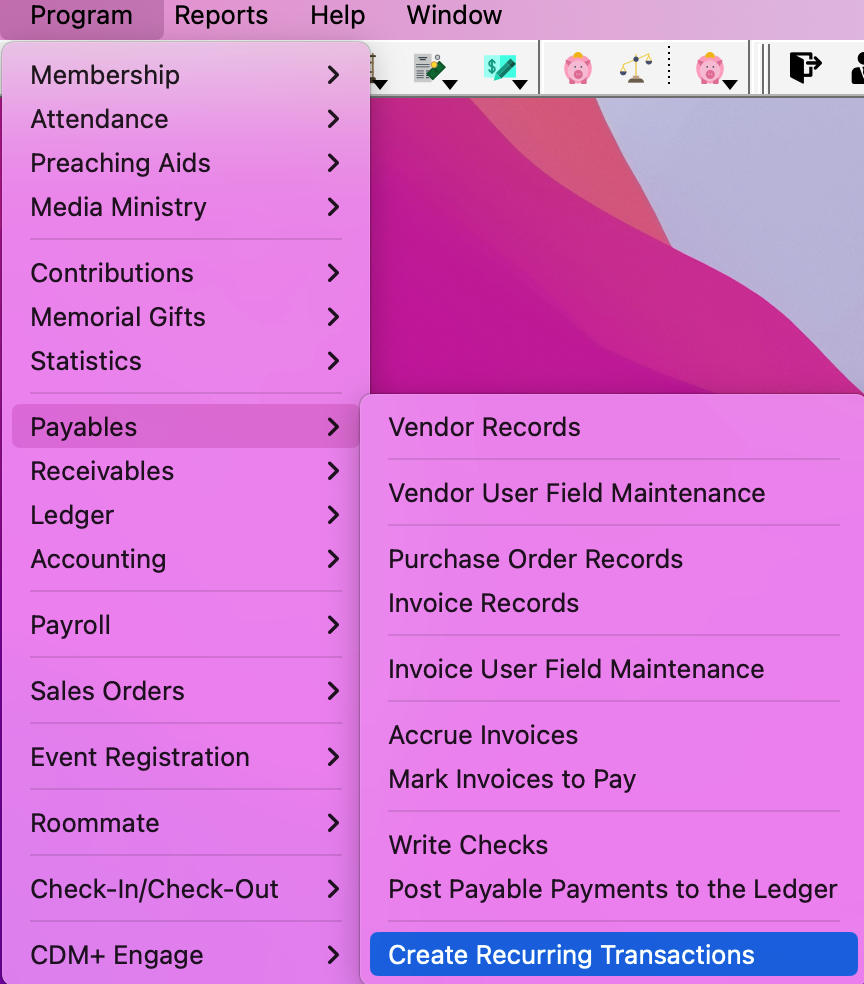 Create Recurring Transaction Invoices